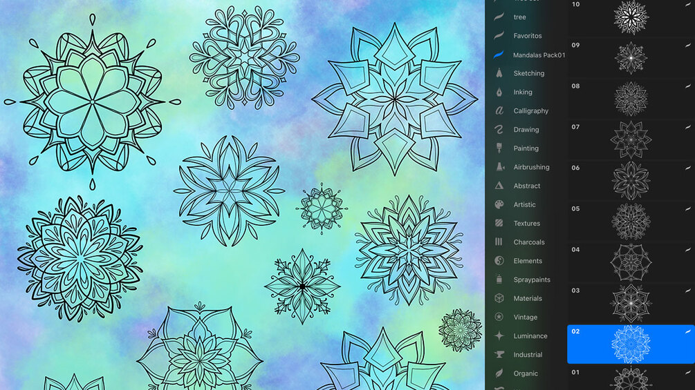Mandalas brushes for Procreate - vol 01
