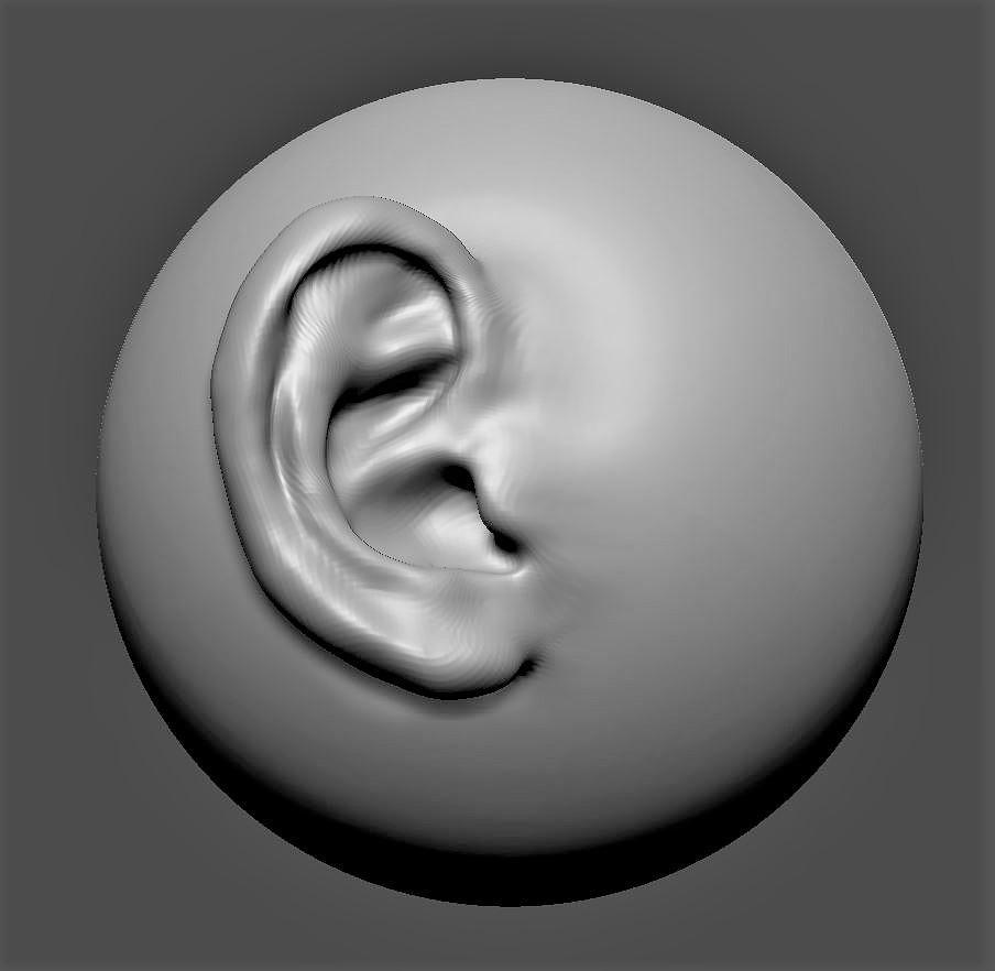 3D Ear VDM Brush for Zbrush