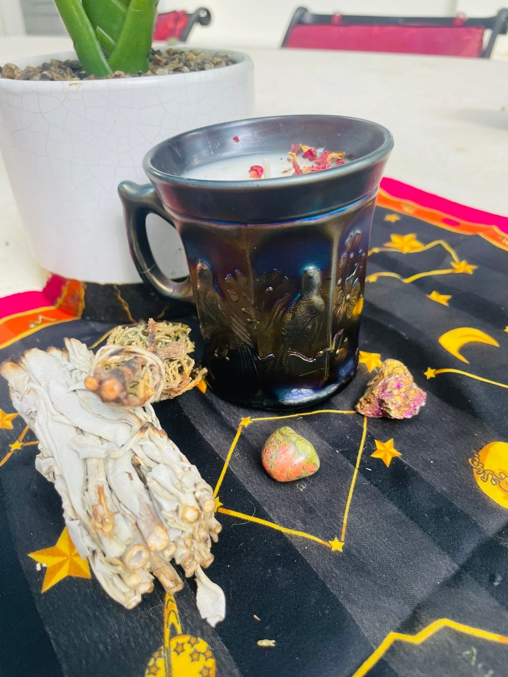 Virgo Astro Spell Candle - Sacred Herbs & Fresh Greenery
