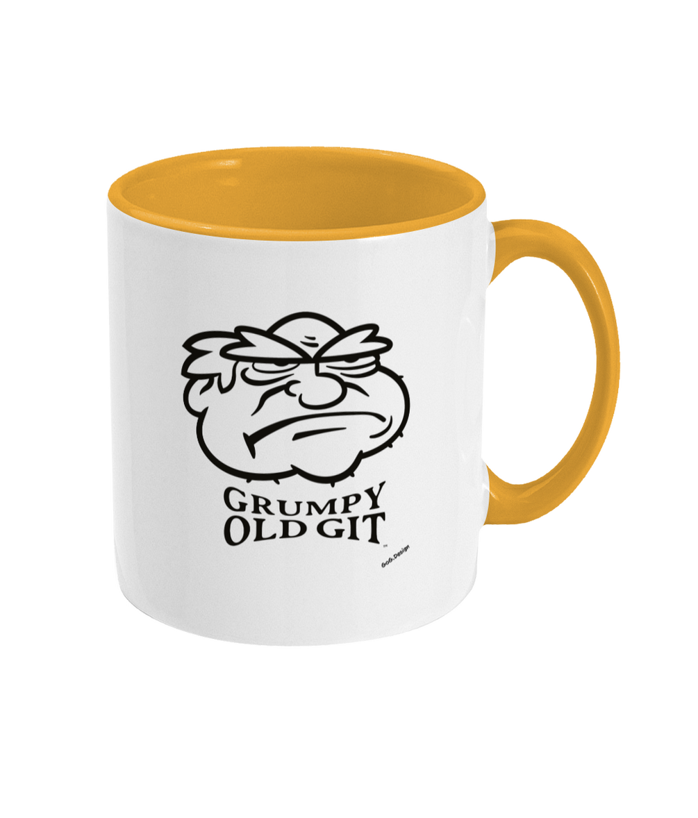 Grumpy Old Git Mug - Two-Toned - White/Sunshine Yellow