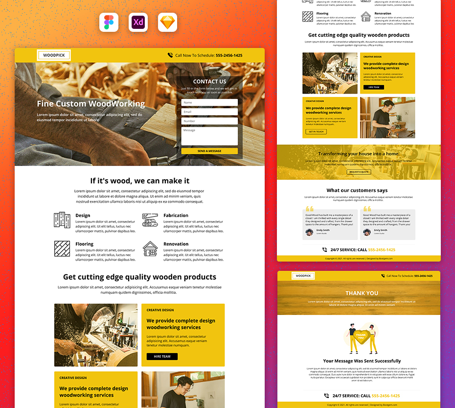 WoodPick - Woods Service Landing Page UI