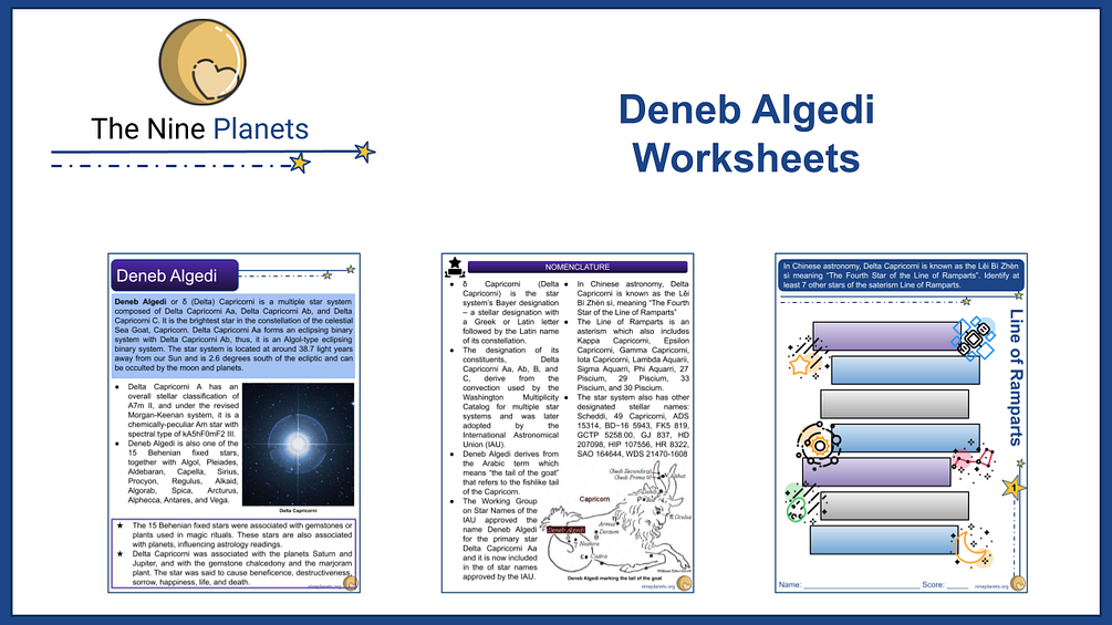 Deneb Algedi Worksheets for Kids