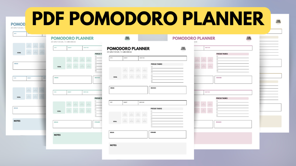 PDF Pomodoro Planner Template (25/5)
