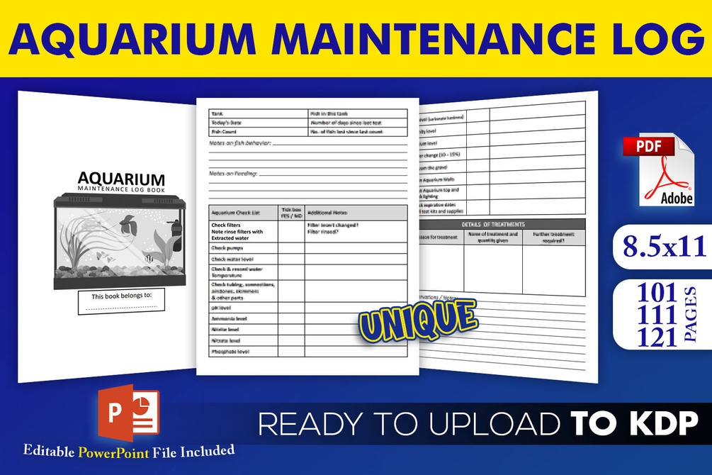 Aquarium Maintenance Logbook | KDP Interior Template Ready to Upload