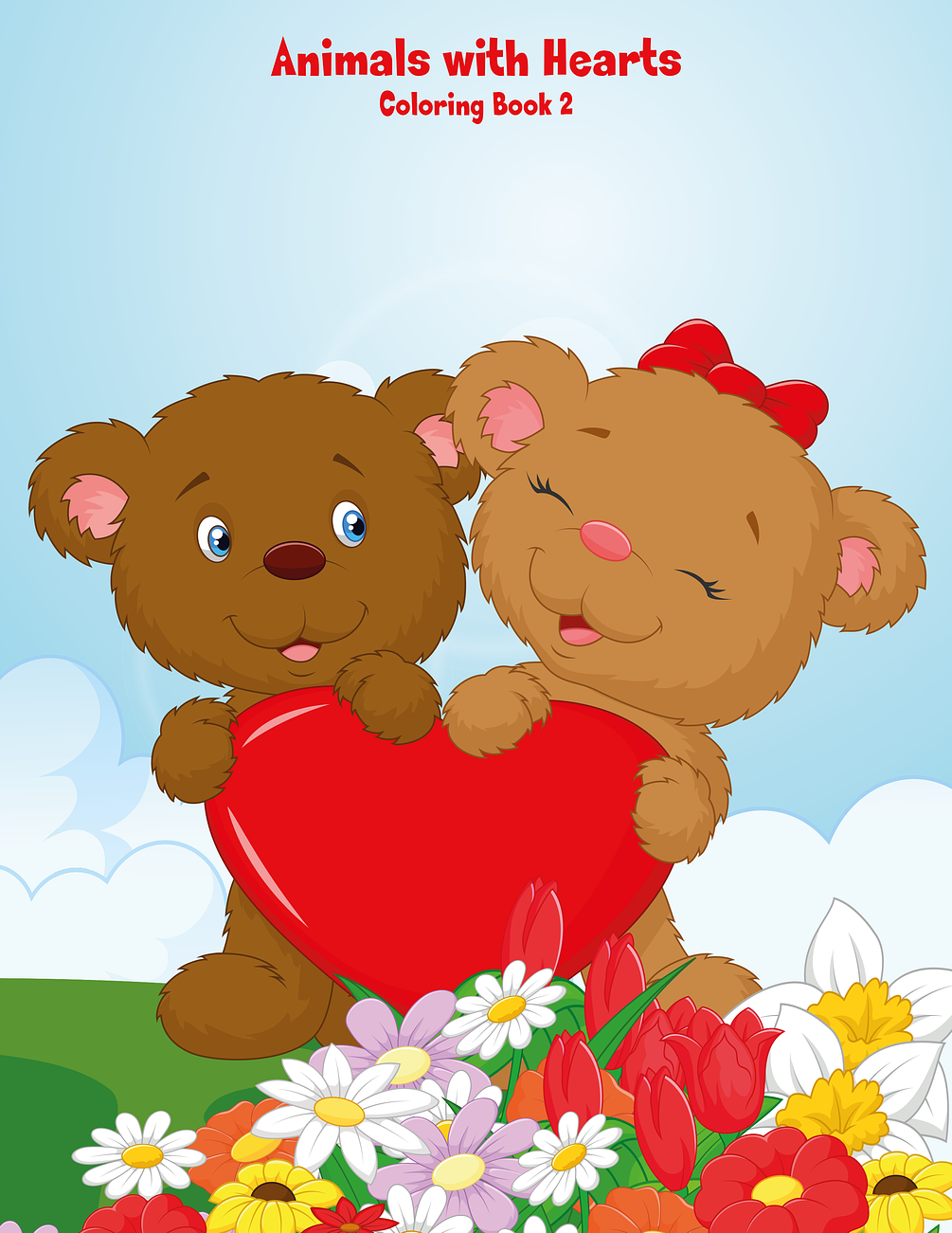 Animals with Hearts Coloring Book 2
