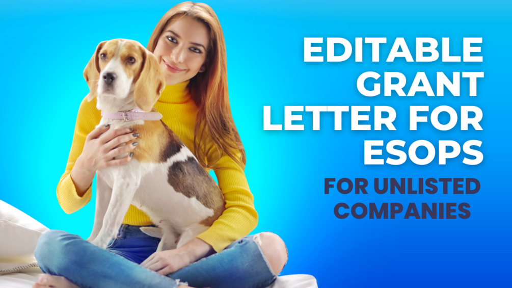 Editable grant letter for ESOPs - for unlisted companies
