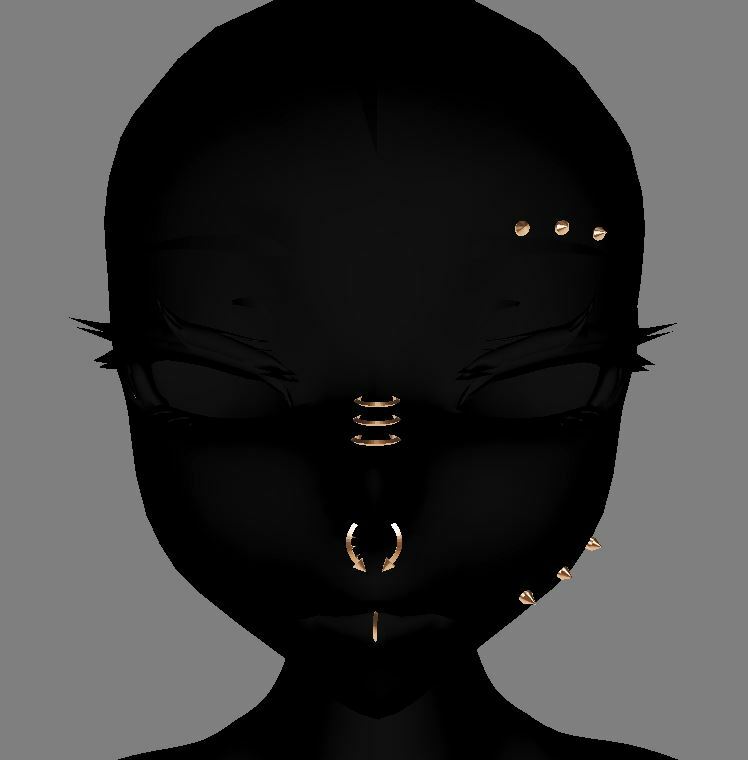 Simple Piercings for VRChat (Working Visemes for the lip ring)