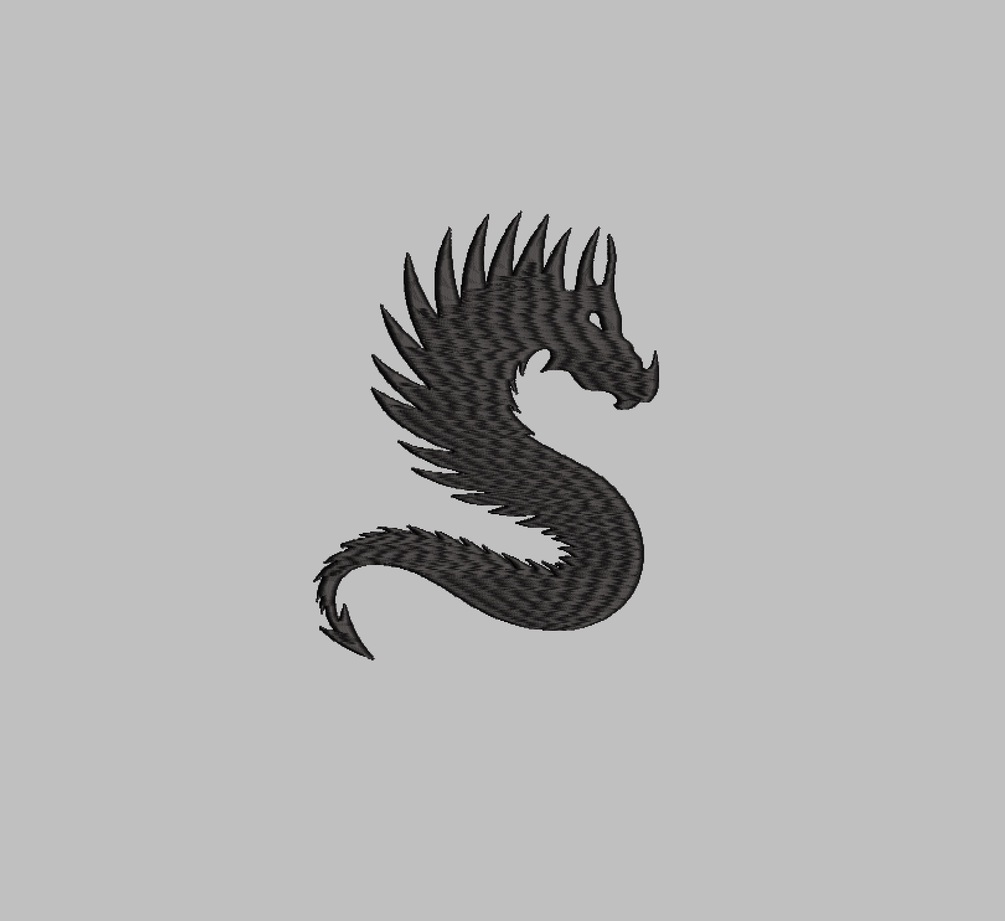 Fantasy creature - Heraldic Wyrm - Machine Embroidery Design - 2 Sizes ...