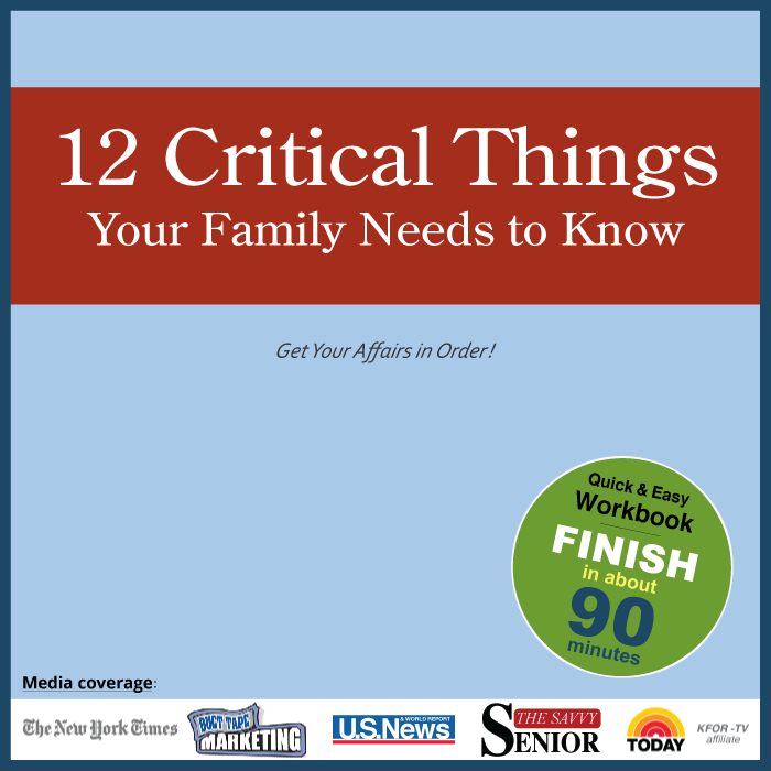 One Print Copy - 12 Critical Things Your Family Needs to Know (FREE ...
