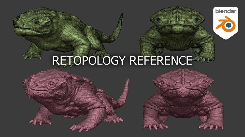 Retopology reference - Lizard creature
