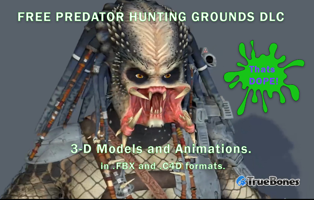 FREE "PREDATOR HUNTING GROUNDS" DLC 3D Models and Animations.