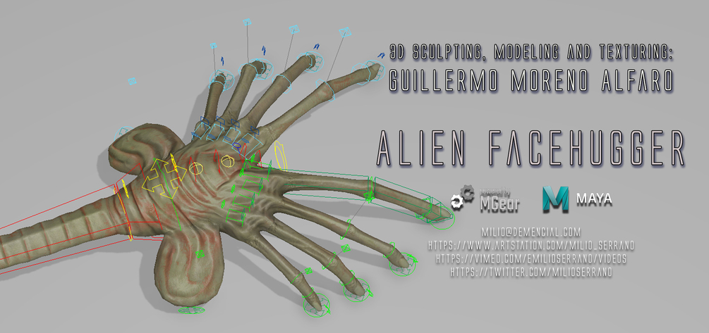 Alien Series; Alien Facehugger, mGear Maya Rig