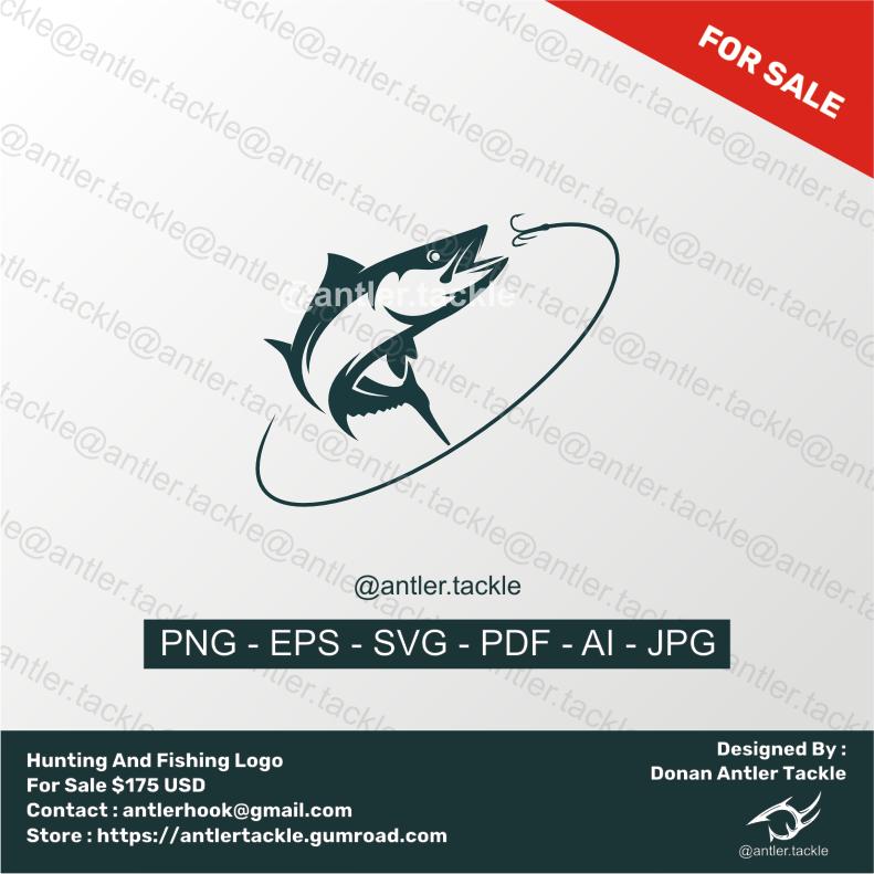 Wahoo Fish Hook Fishing Logo Designed By Donan Antler Tackle