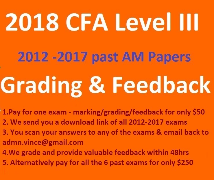 CFA Level III Past Essay Exams Marking and Grading