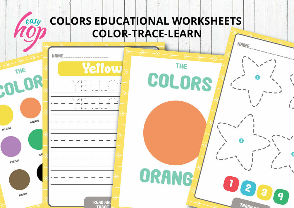 COLORS EDUCATIONAL WORKSHEETS COLOR-TRACE-LEARN