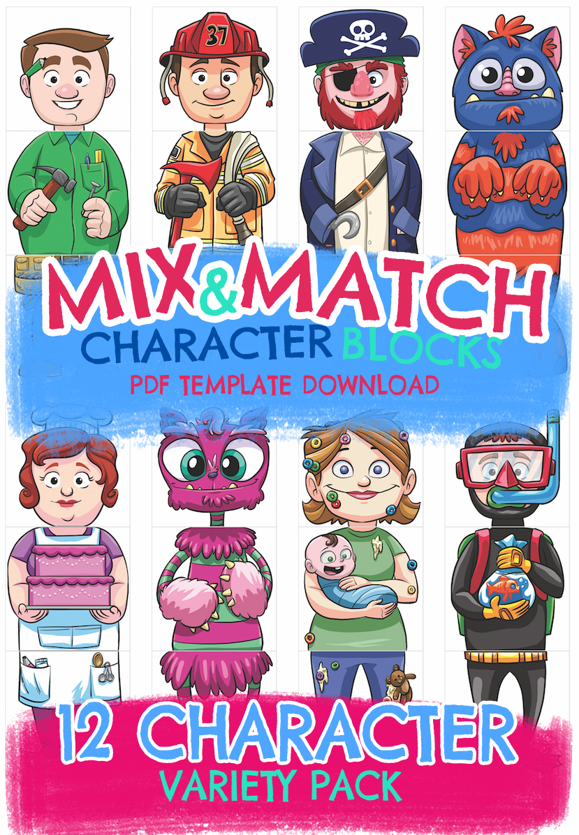 Mix & Match Character Blocks PDF Template