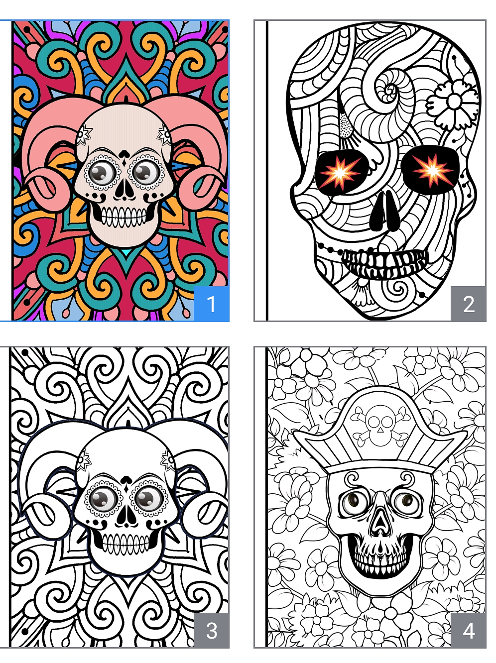 Sugar Skulls Coloring Book for adults