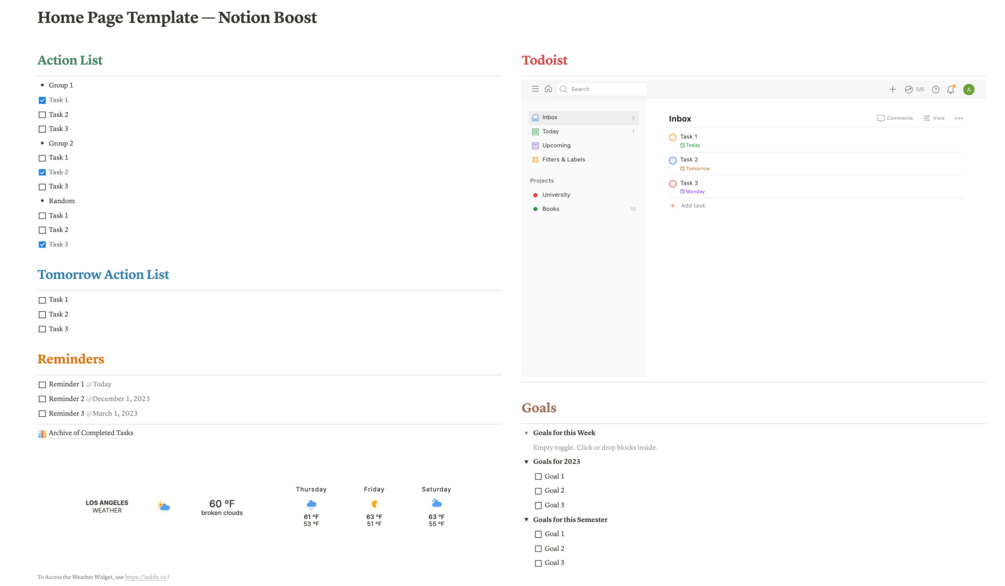 Notion Home Page Template