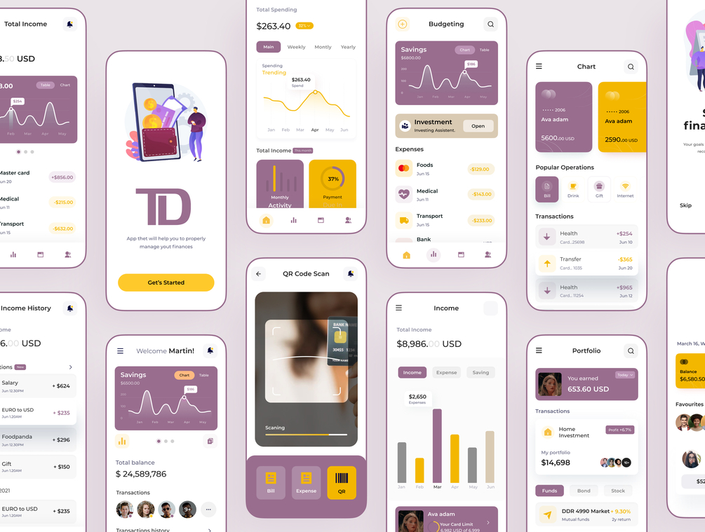 Free Banking UI Kit - Figma, Sketch & XD UI Template