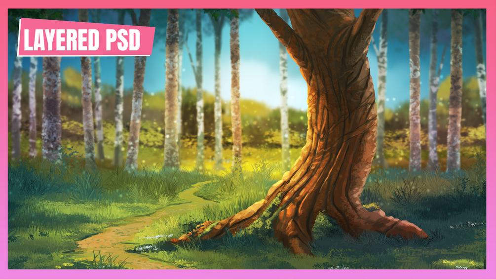 Forest Background Layered PSD