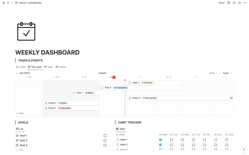 Weekly Dashboard