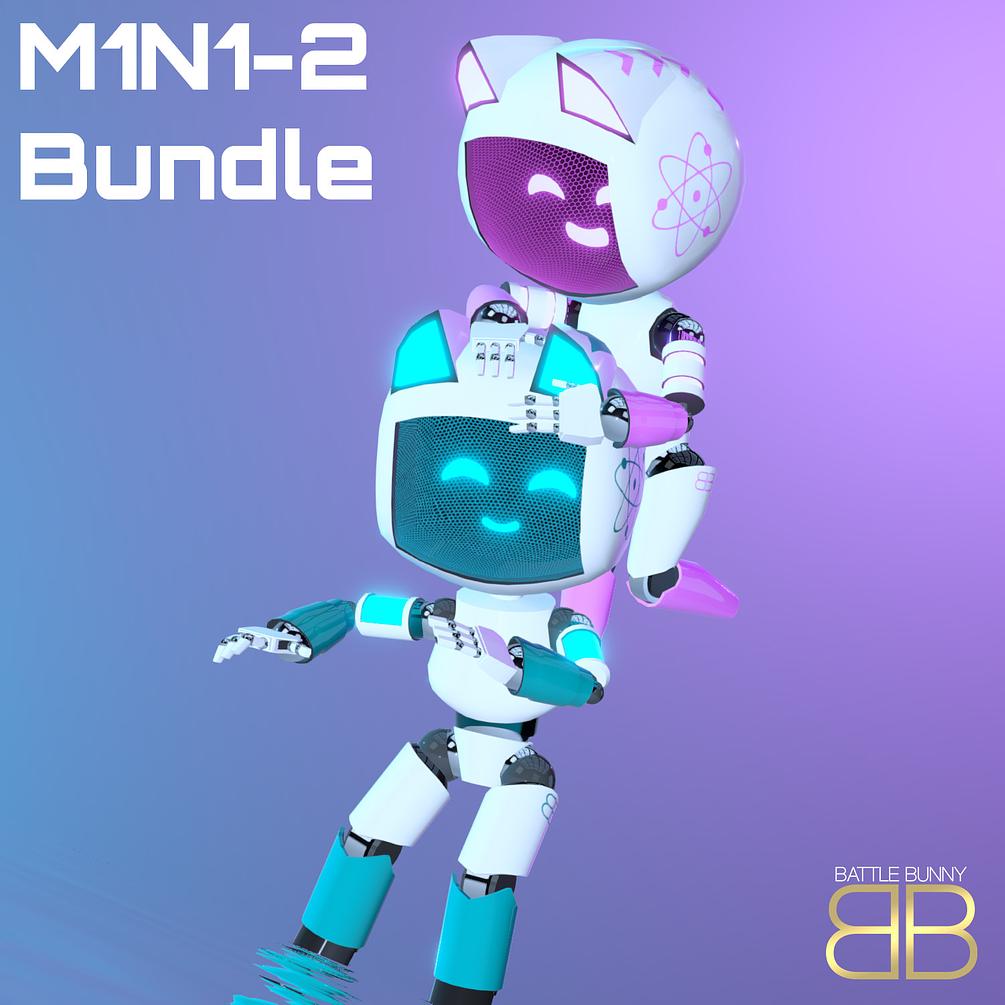 [Original 3D Model] M1N1-2 Bundle [VRChat] [Robot] [Avatars]