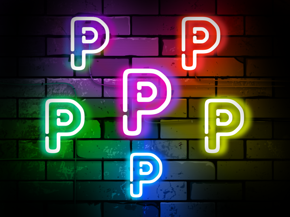 Neon Letter "P" | Twitch Sub Badges