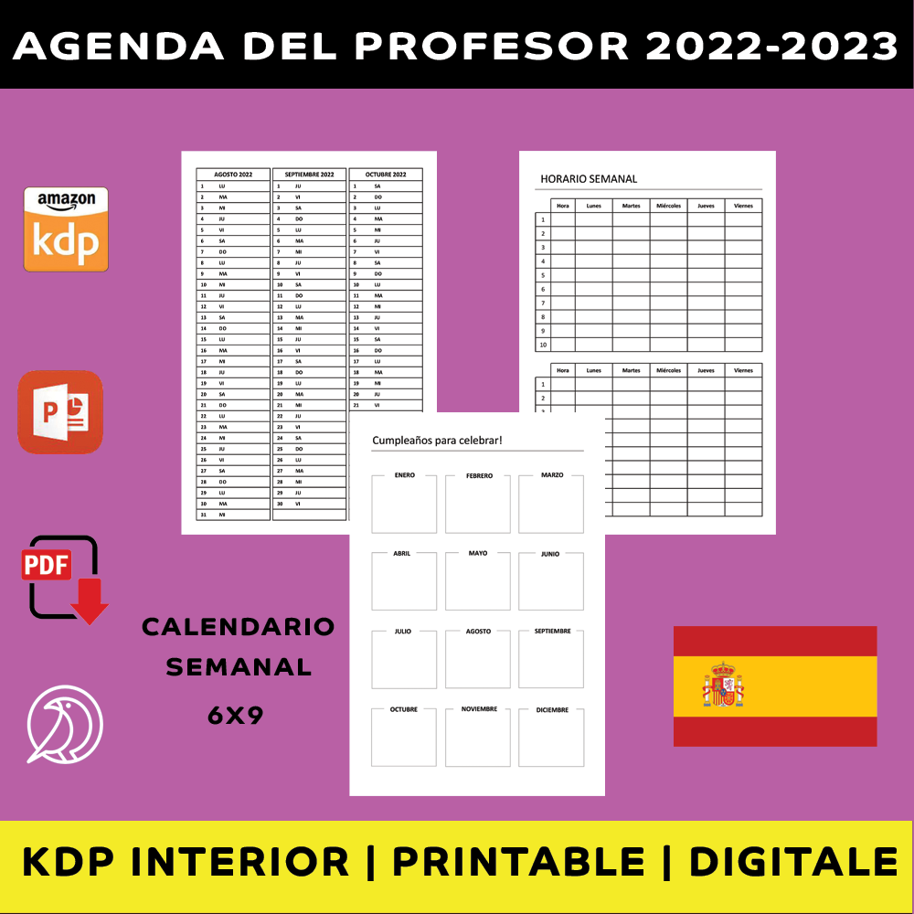 Agenda del Profesor - Cuaderno Professeur 2022-2023 - Spain Teacher ...