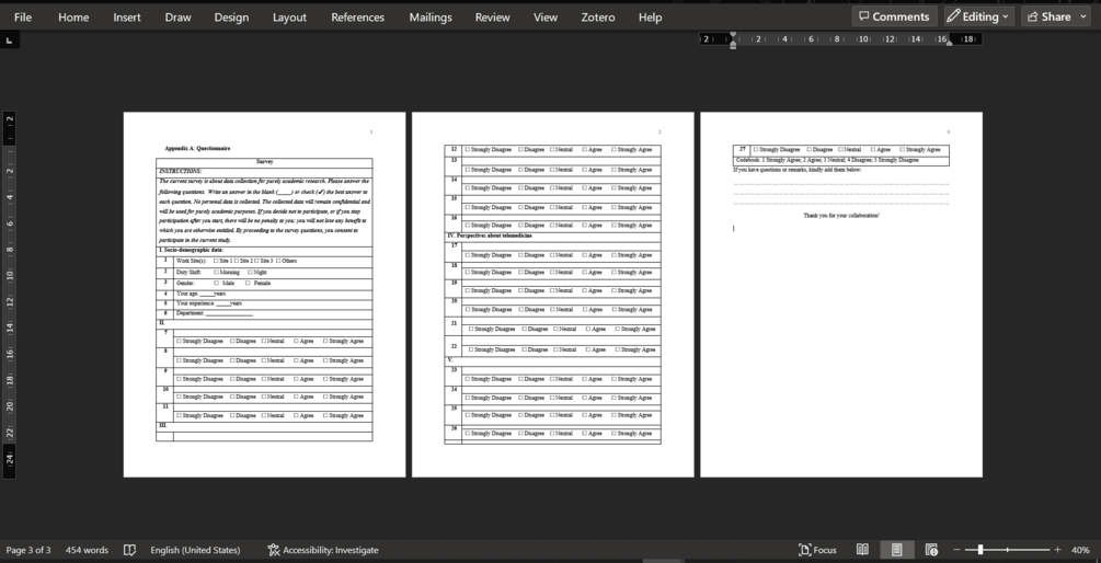 Editable Likert scale survey template