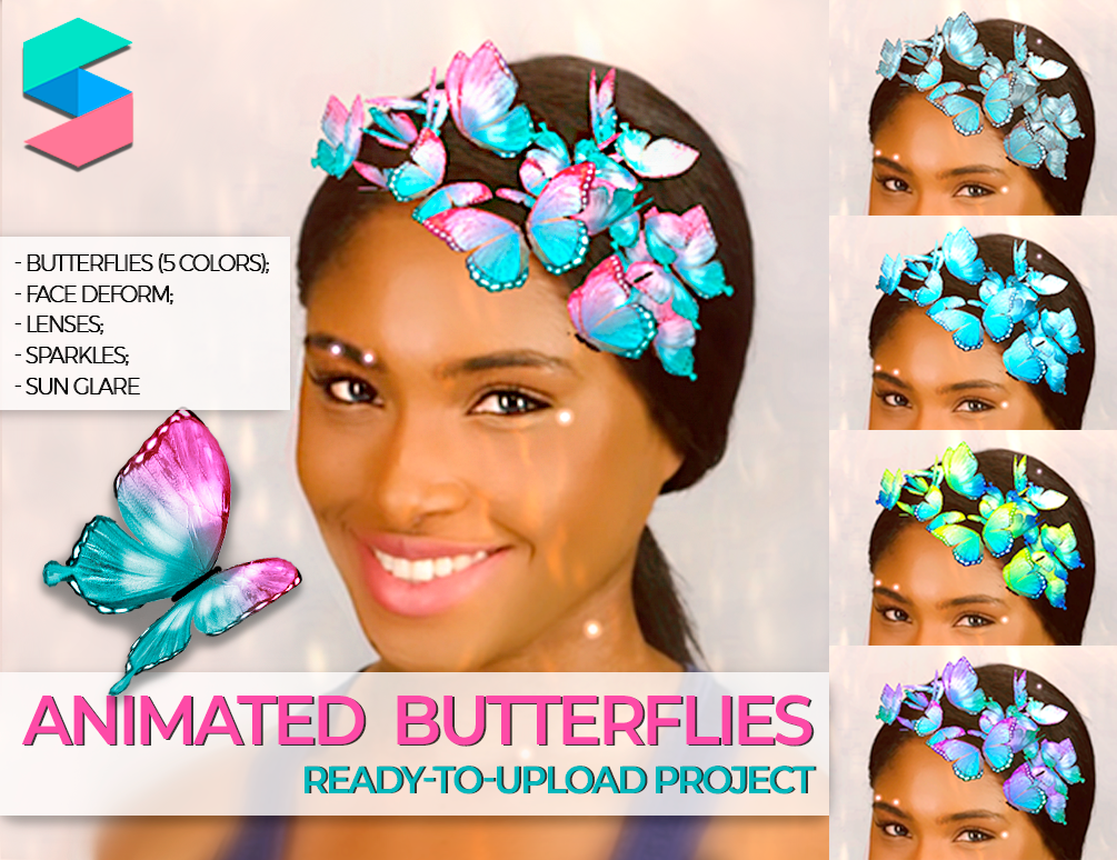 'Animated Butterflies' effect - ready-to-upload project (customize with ...