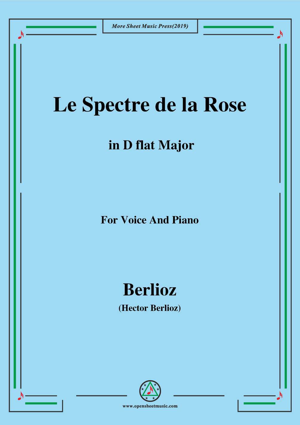 Berlioz-Le Spectre de la Rose in D flat Major,for Voice and Piano