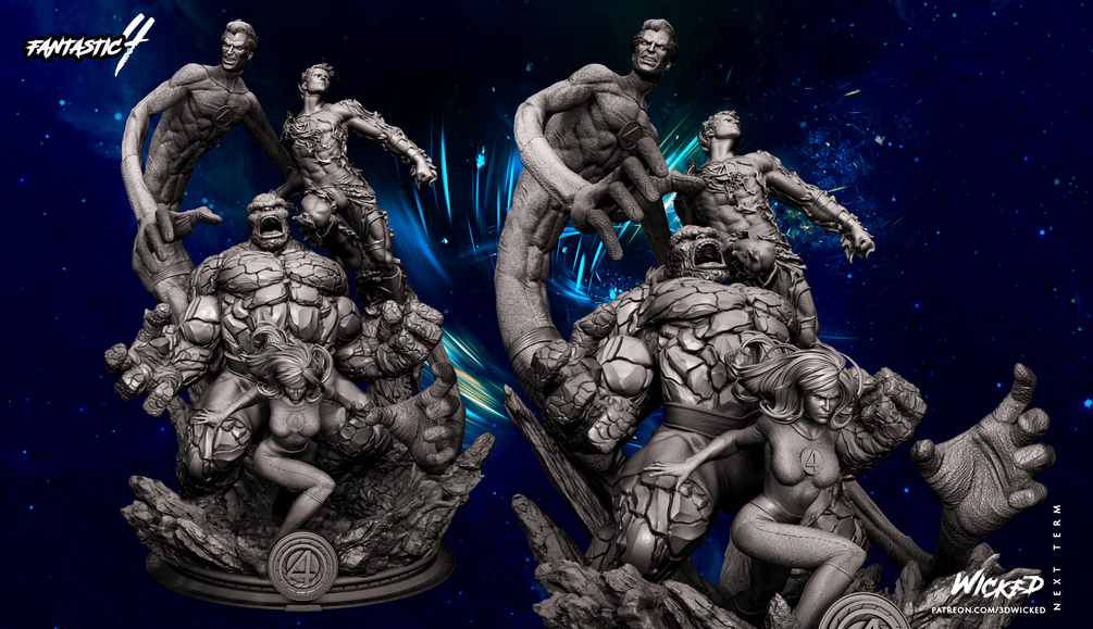 Wicked Marvel 4F Base Diorama Sculpture: Tested and ready for 3d printing