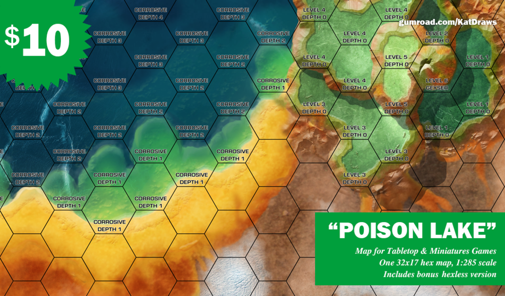 "Poison Lake" - Map for Tabletop Games