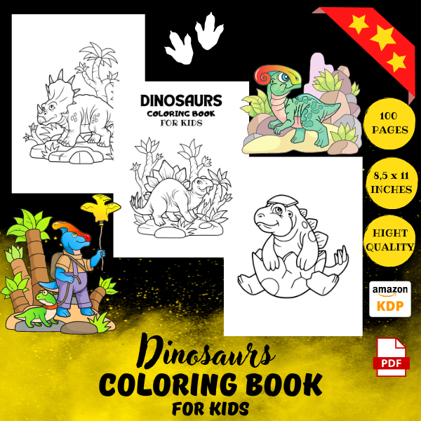 Dinosaur Coloring Book KDP Interior