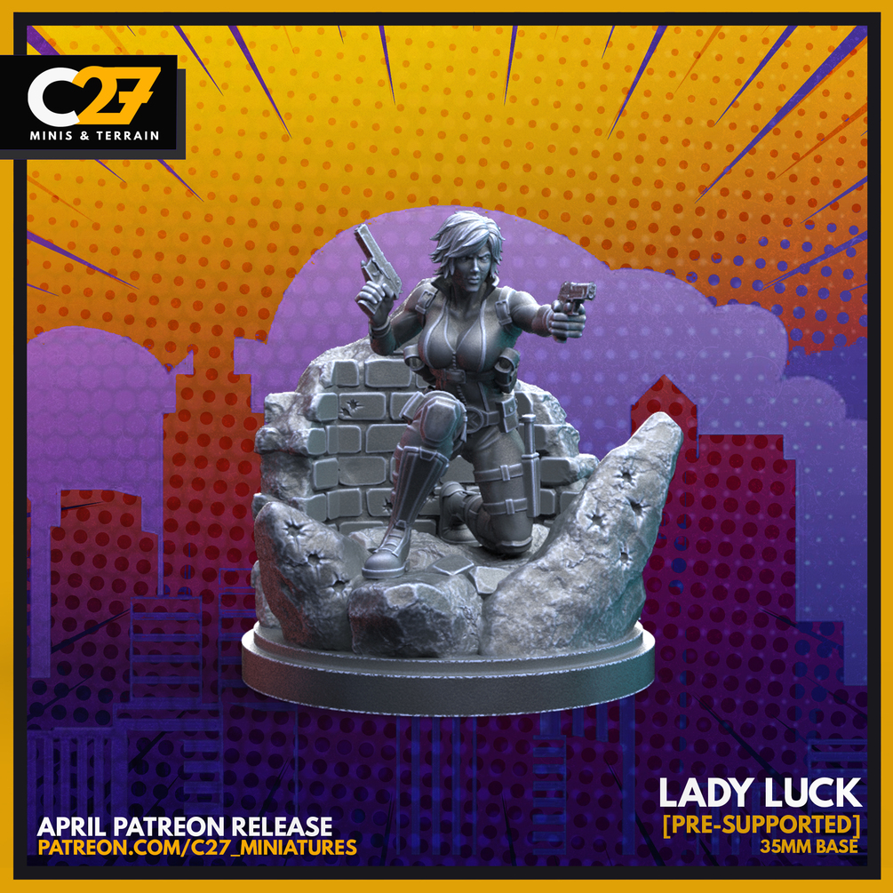Lady Luck on 35mm Base [Pre-supported]