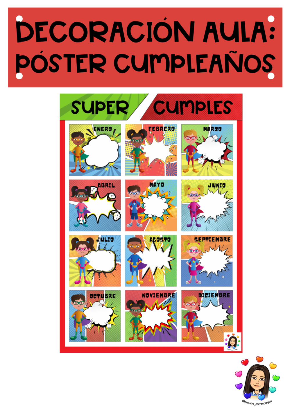 Decoración aula: Póster Cumpleaños