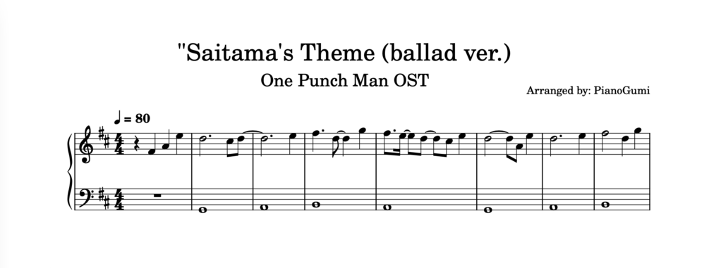 [full] One Punch Man OST - "Saitama's Theme (Ballad ver.)" - Piano ...