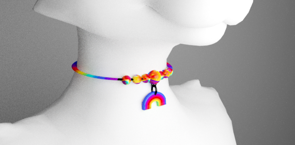 Cute Rainbow Pride Choker (Avatar Accessory)