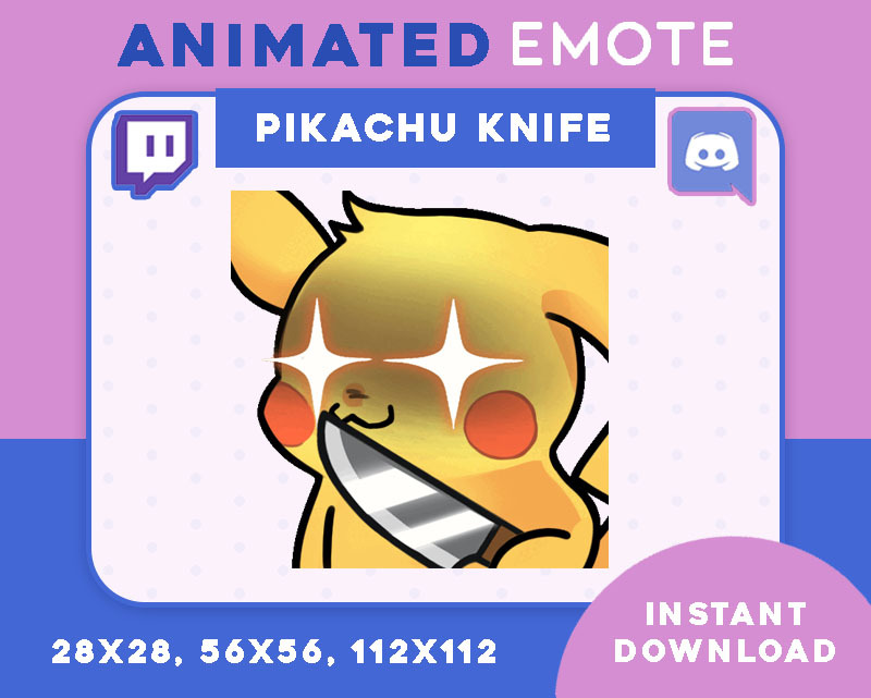 Animated Emote Pikachu Knife Streamer Emote Emoji Twitch Discord