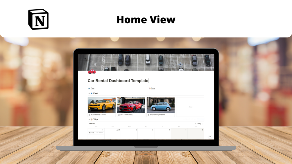 Car Rental Dashboard Notion Template