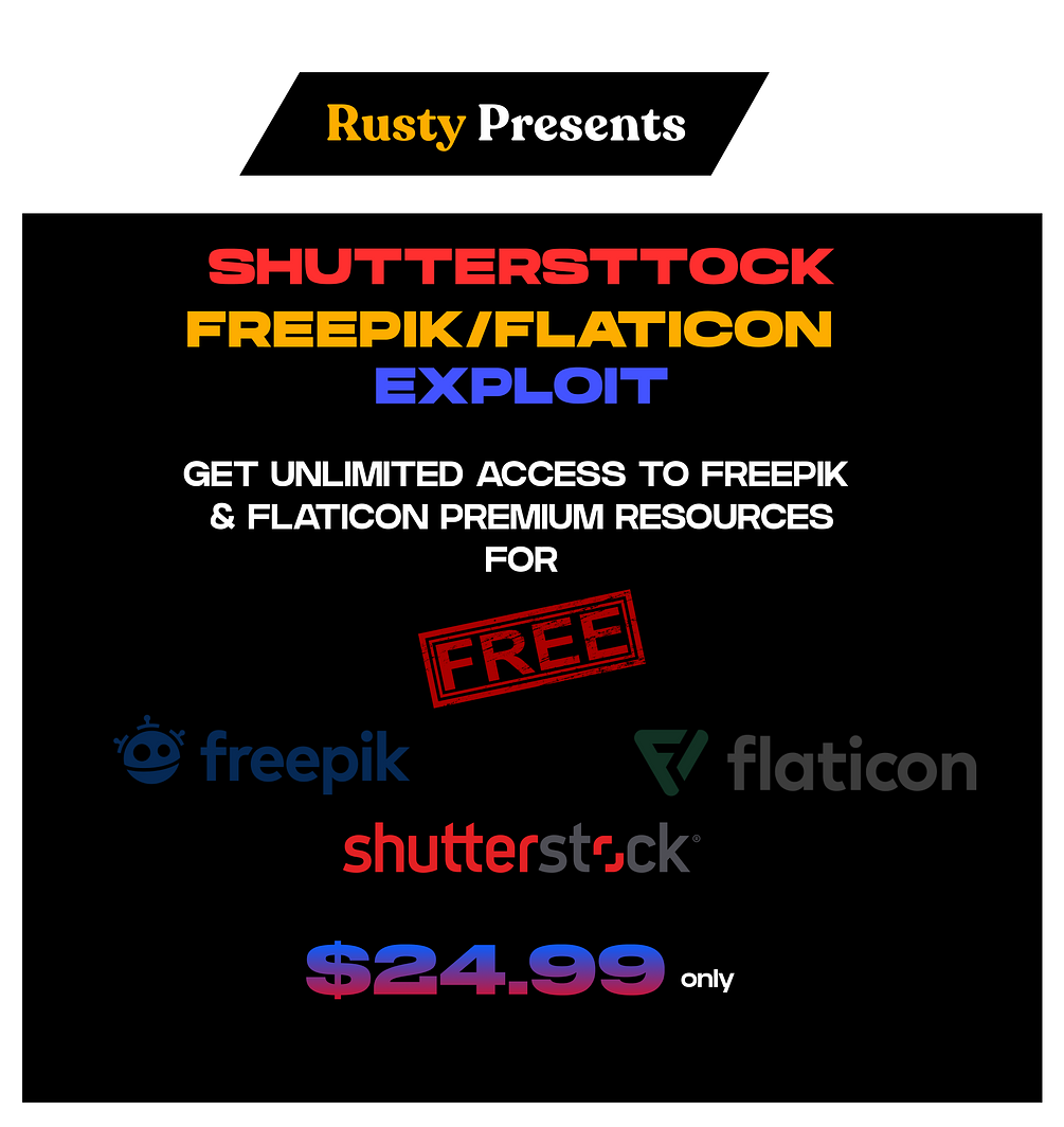 Exploit Freepik, Shutterstock, Flaticons premium