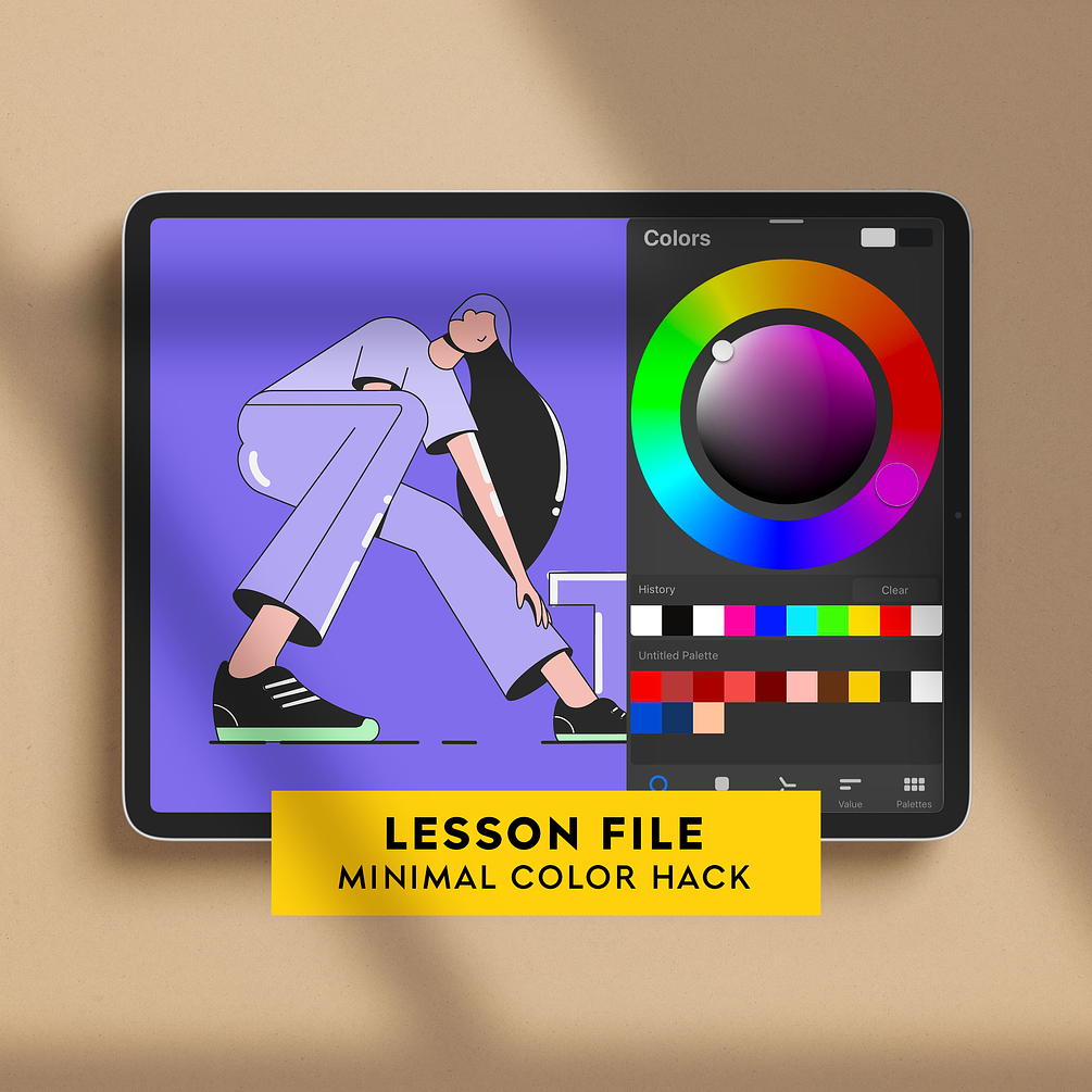Procreate Lesson File - Minimal Color Palette Hack