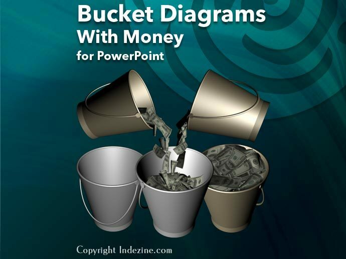 Infographics: Bucket Diagrams With Money for PowerPoint