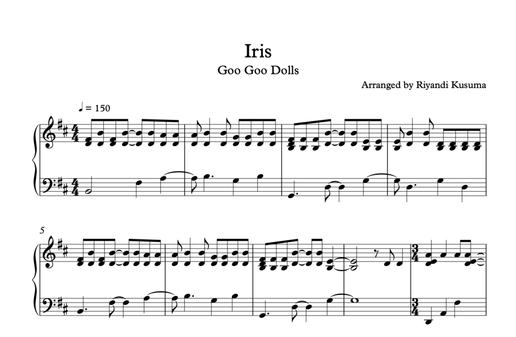 Iris - Goo Goo Dolls (Sheet Music)