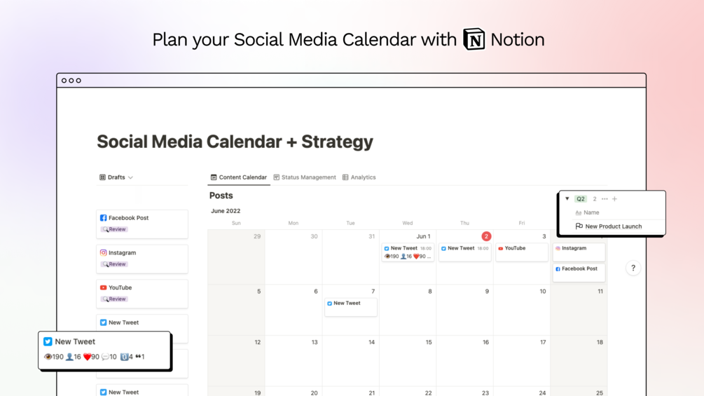 Social Media Calendar + Strategy