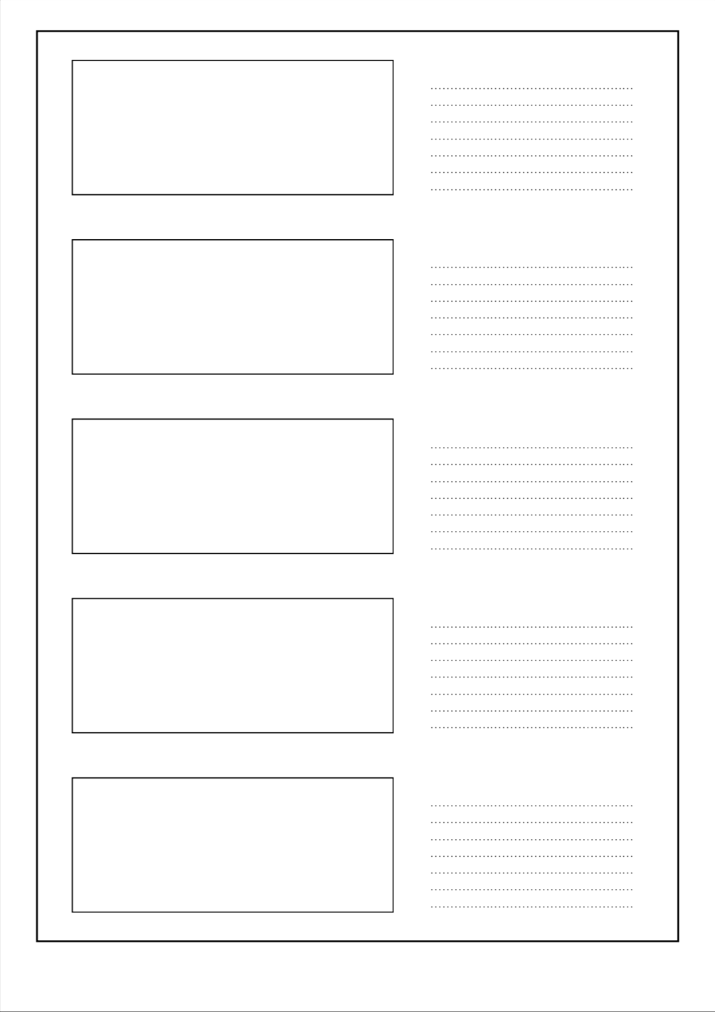 Free PDF Storyboard Template for 2.39:1 with five frames per page on ...