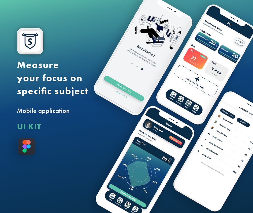 Monitor Study Application UI Kit | Freebies