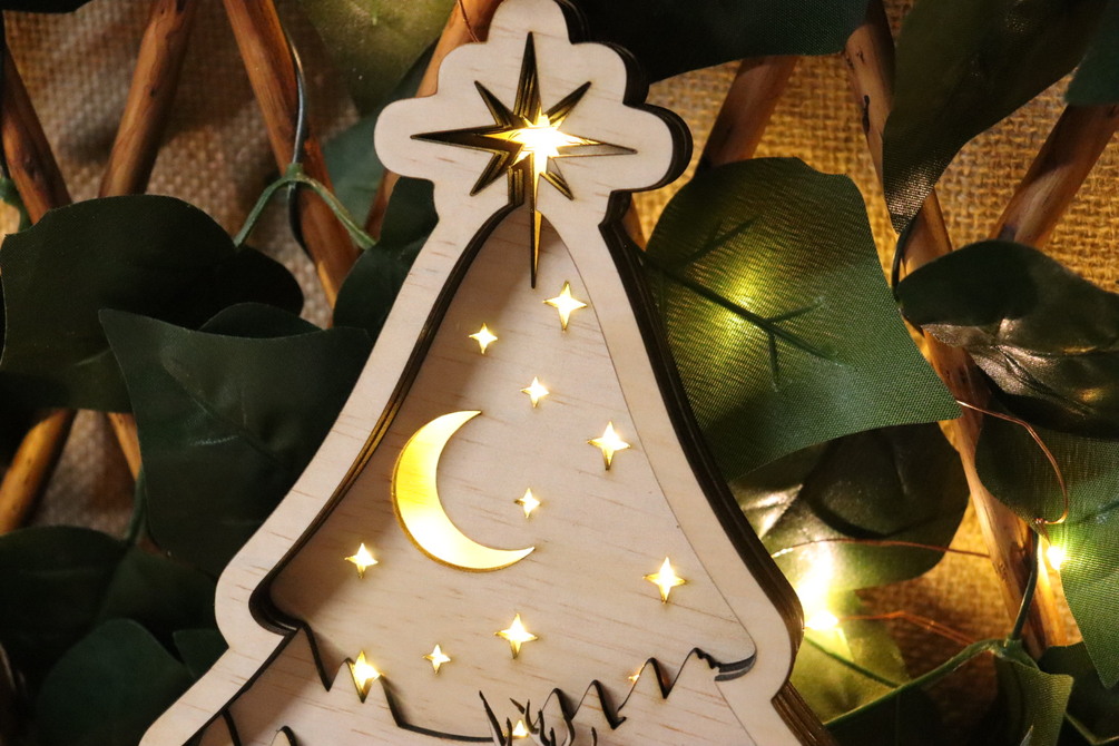 Christmas Tree Shaped Shadow Box for Laser-cutting etc
