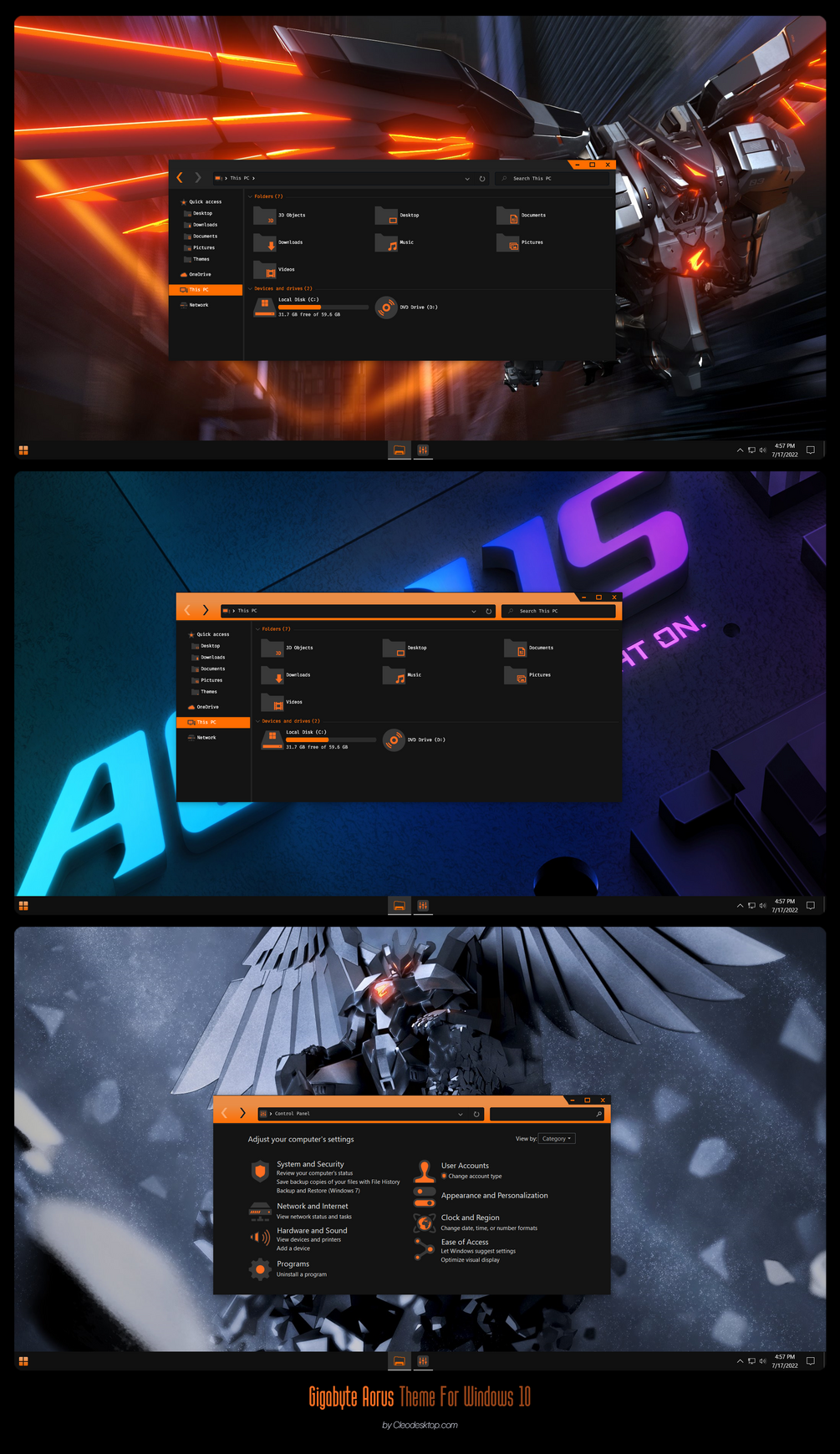 Gigabyte Aorus Theme For Windows 10