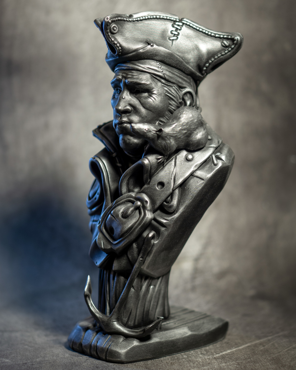"A Pirate and His Rat" Bust (3D printable)
